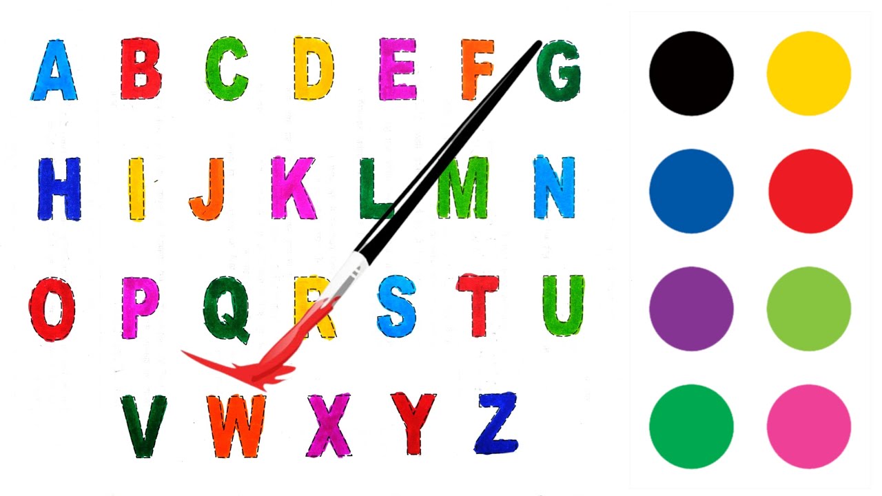 ABCD colouring pages for kids | ABCD Read And Write with color ...