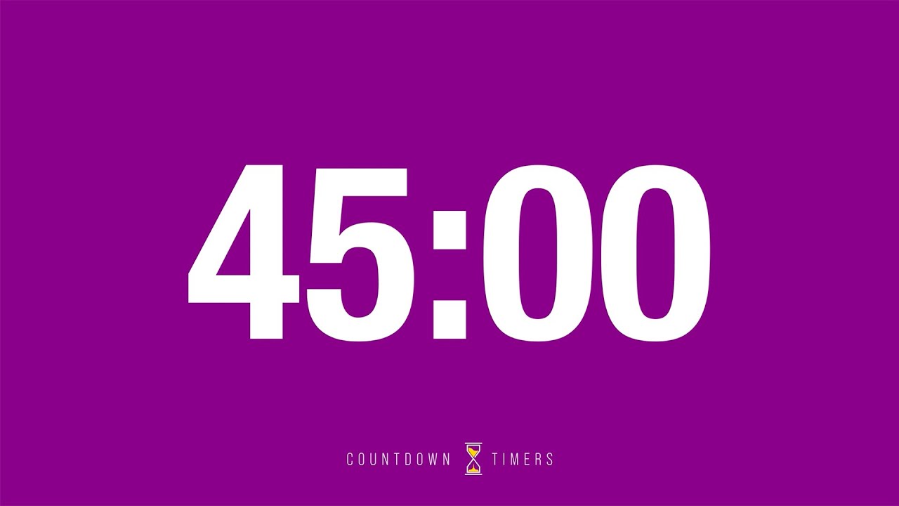 💜 45 Minute Purple Timer | Countdown & Beep Sound ⏳ - YouTube