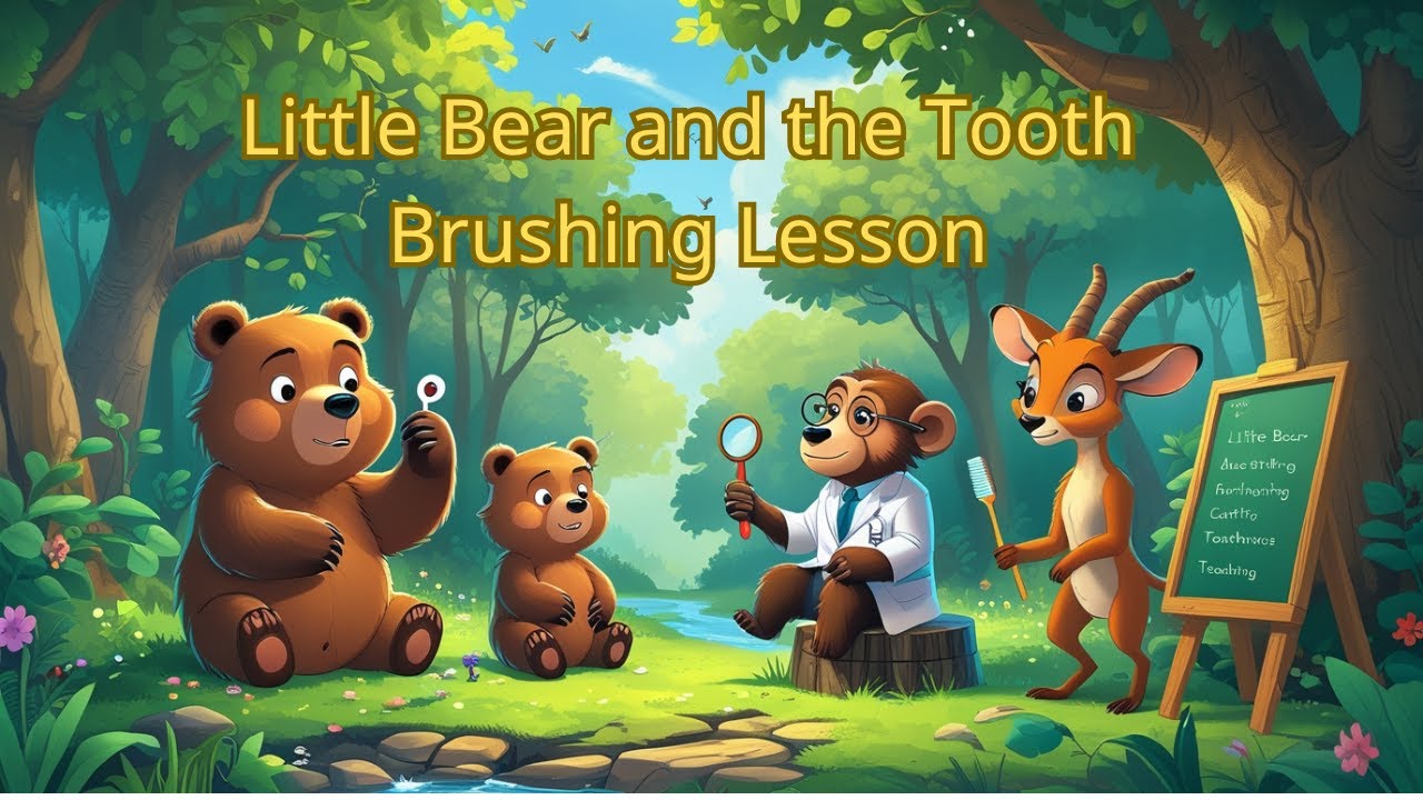 Little Bear and the Tooth Brushing Lesson 🐻 Fun Bedtime Story for Kids ...