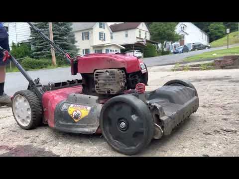 Lawn care gone wrong!! Mower stops running and gets destroyed. - YouTube