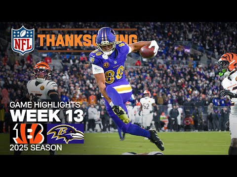 Cincinnati Bengals vs Baltimore Ravens Thanksgiving Game Highlights | 2025 NFL Season Week 13