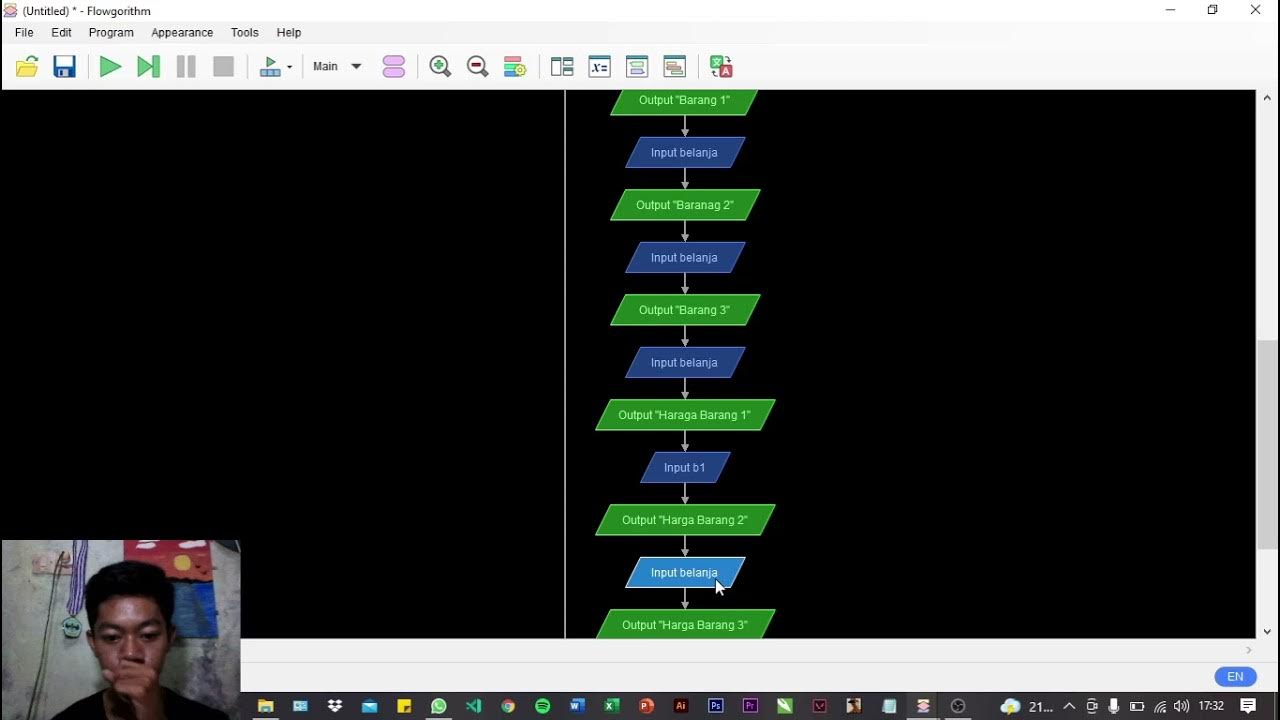 Flowchart Program Kasir Sederhana Menggunakan Aplikasi Flowgorithm - YouTube