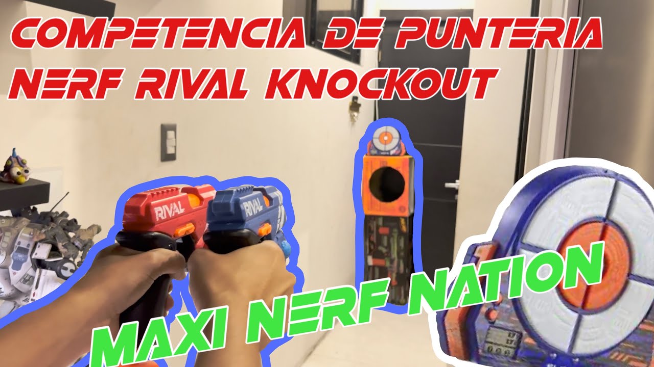 Jugamos TIRO AL BLANCO con la Nerf Rival knockout , azul y rojo 🎯🎯🎯 - YouTube