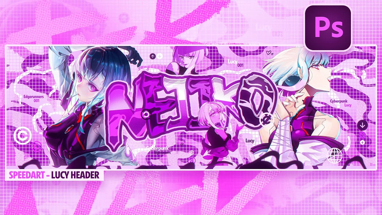 *THE BEST* Anime Header Speedart | Lucy Header Speedart in Photoshop ...