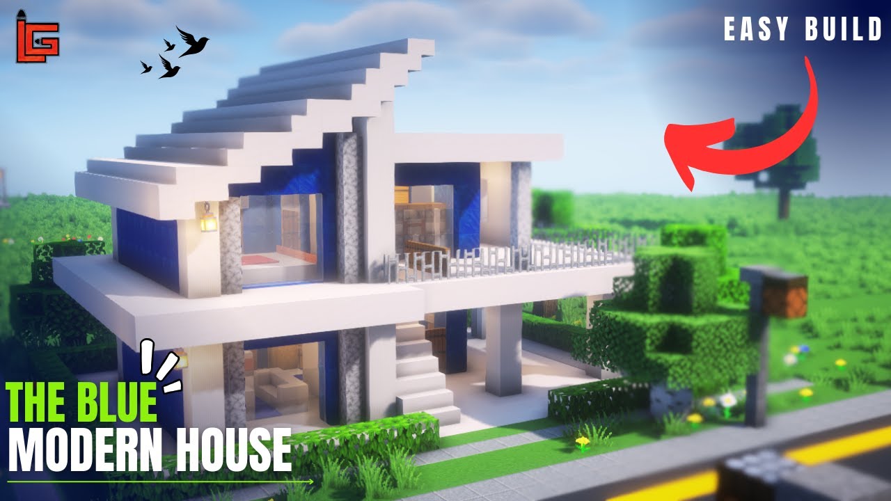 Transforming Minecraft with a Blue Modern Masterpiece House 🎨 | Levis ...