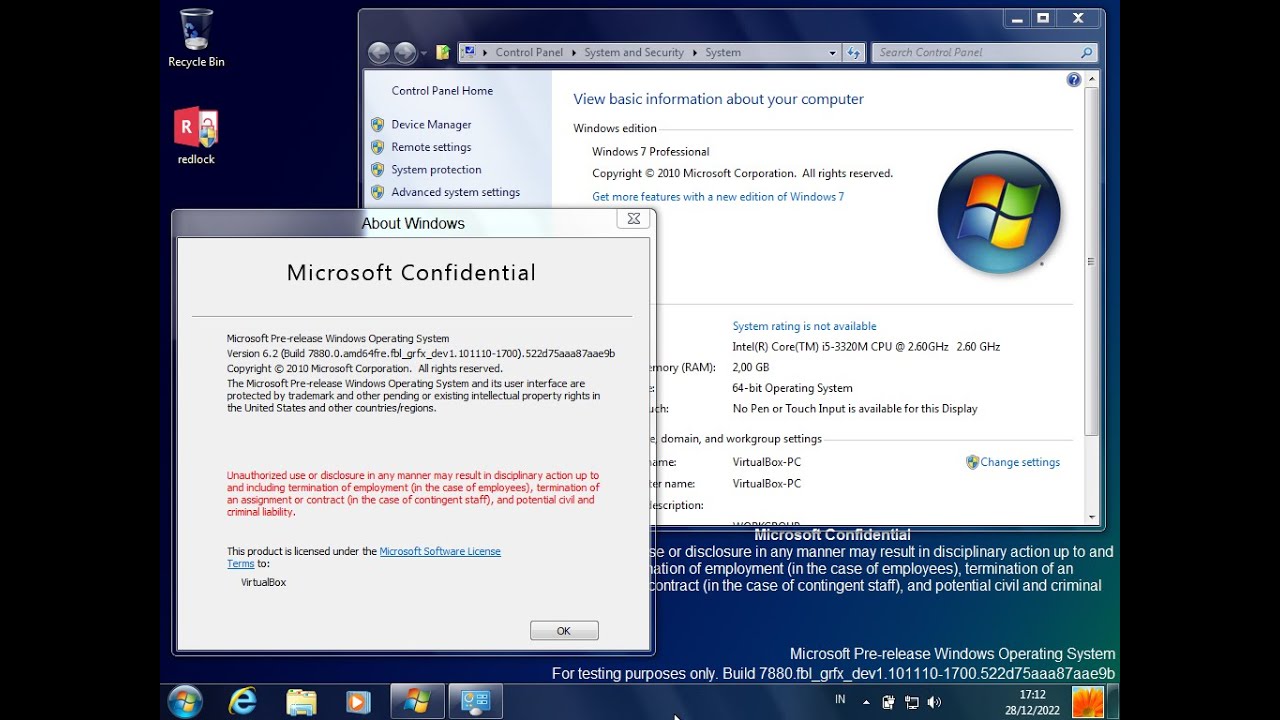 Windows 8 Build 7880 Installation With Redlock - VirtualBox - YouTube