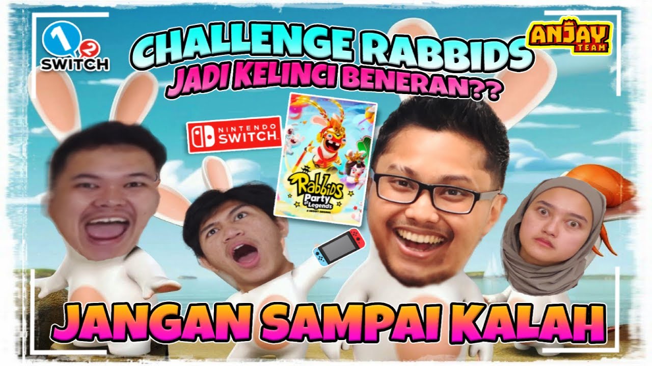 1-2 SWITCH w/ ANJAY TEAM !! CHALLENGE JADI KELINCI !! GAMES NYA DI ...