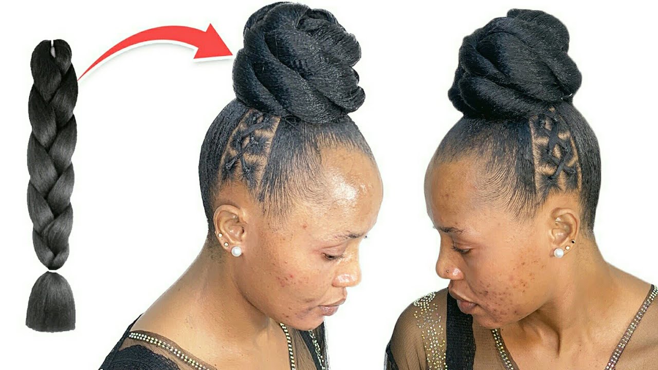 Quick and Easy Hairstyle Using Braiding Hair, Trending Hairstyle - YouTube