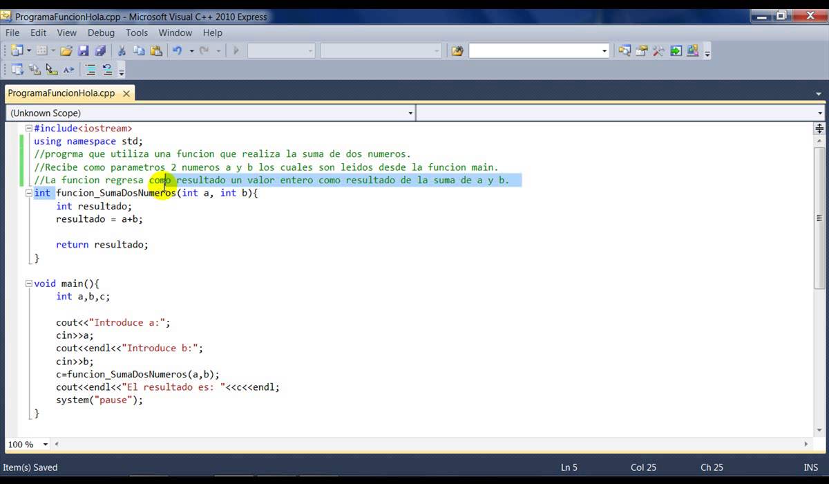Funciones En C ++ - YouTube