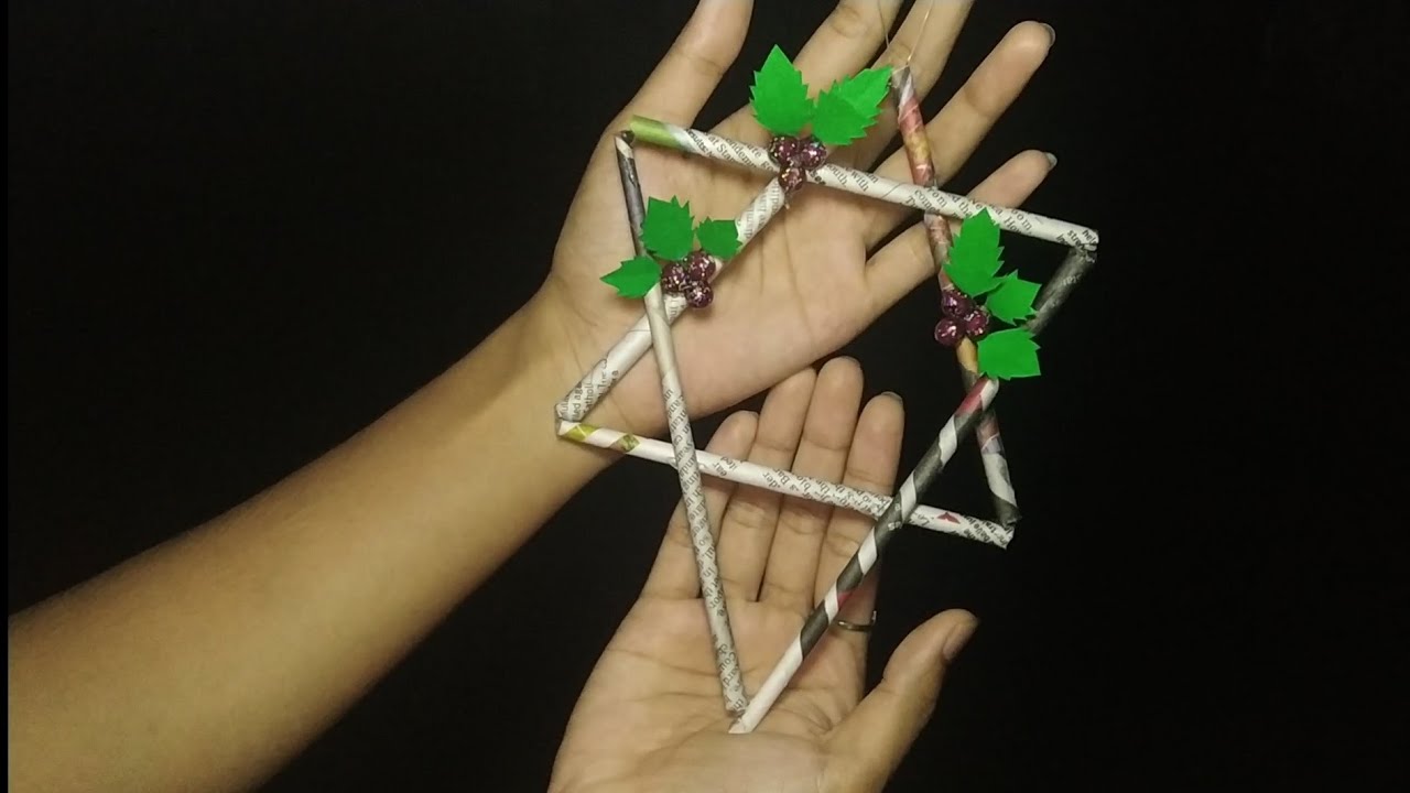 Best out of waste craft | Newspaper star for Christmas decoration ...