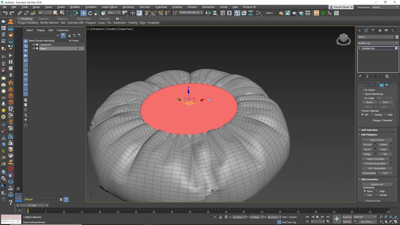 3ds max cloth simulation pillow footstool - YouTube