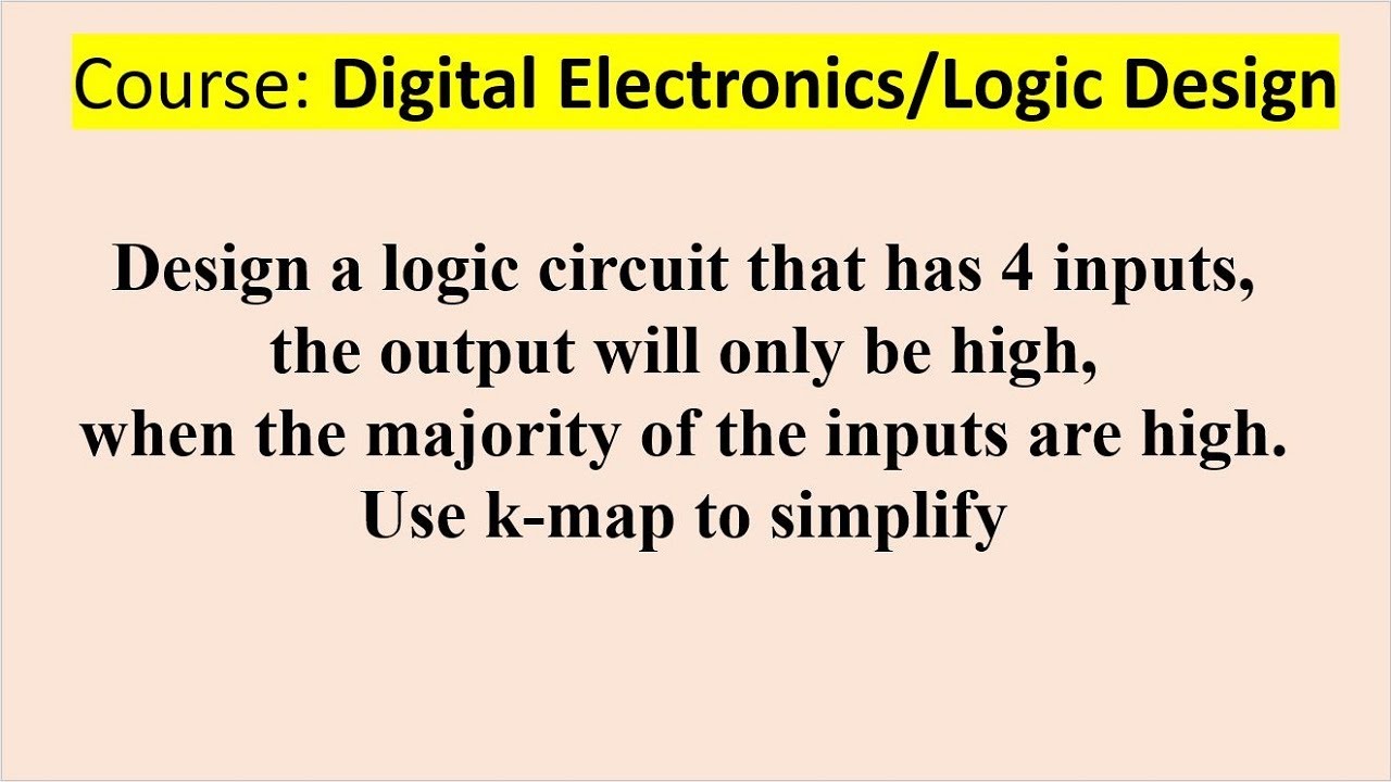 Design circuit that has 4 inputs, the output will only be high, when ...