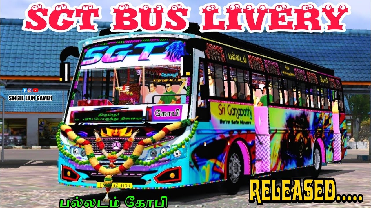 SGT BUS LIVERY RELEASED 🤩😍THIRUMURUGAN BUS MOD#bussid #thirumurugan # ...