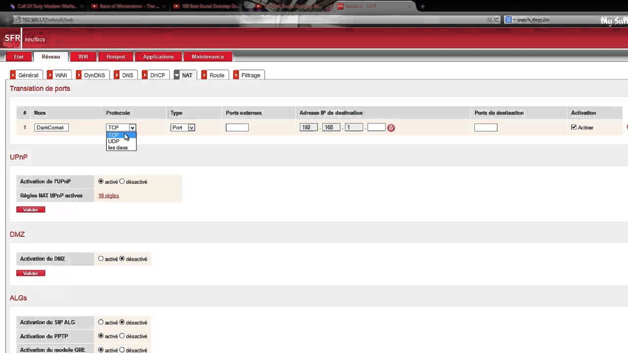 [ FR ] [ TUTO ] Comment ouvrir ses ports sur la Neufbox de SFR - YouTube