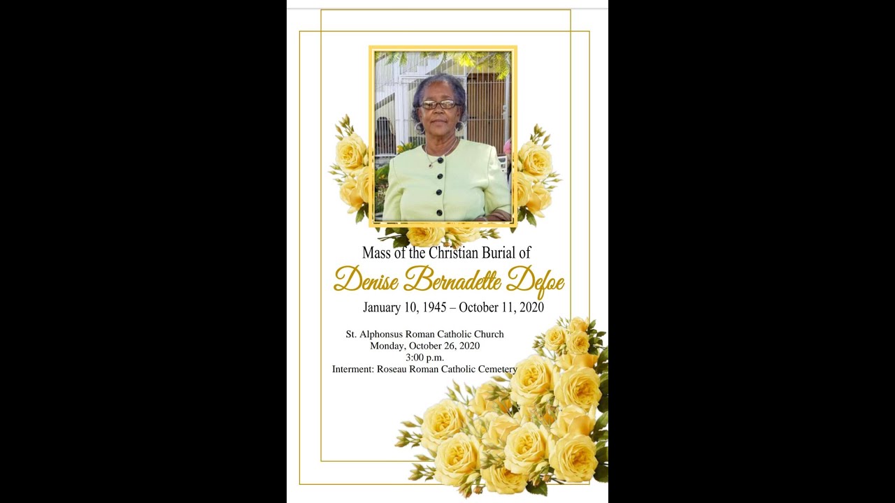 Celebrating the Life of Denise Bernadette Defoe - YouTube