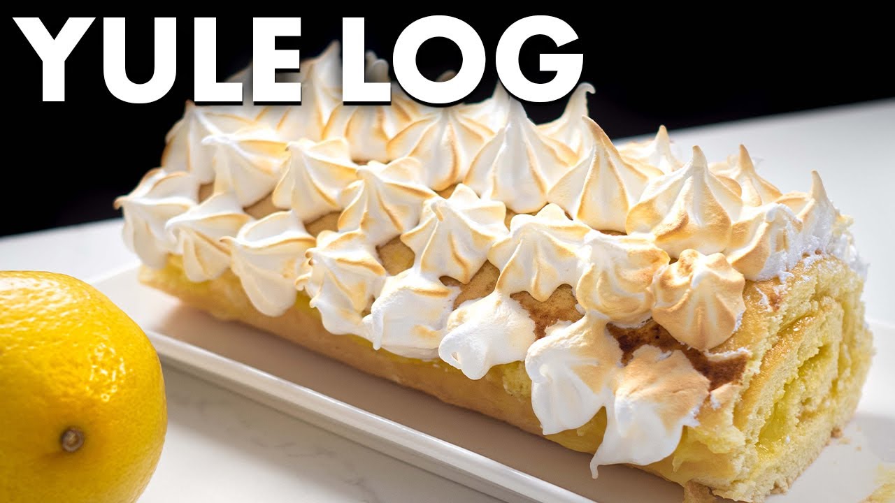 Lemon Meringue Yule Log - Perfect Dessert for the Holidays! - YouTube