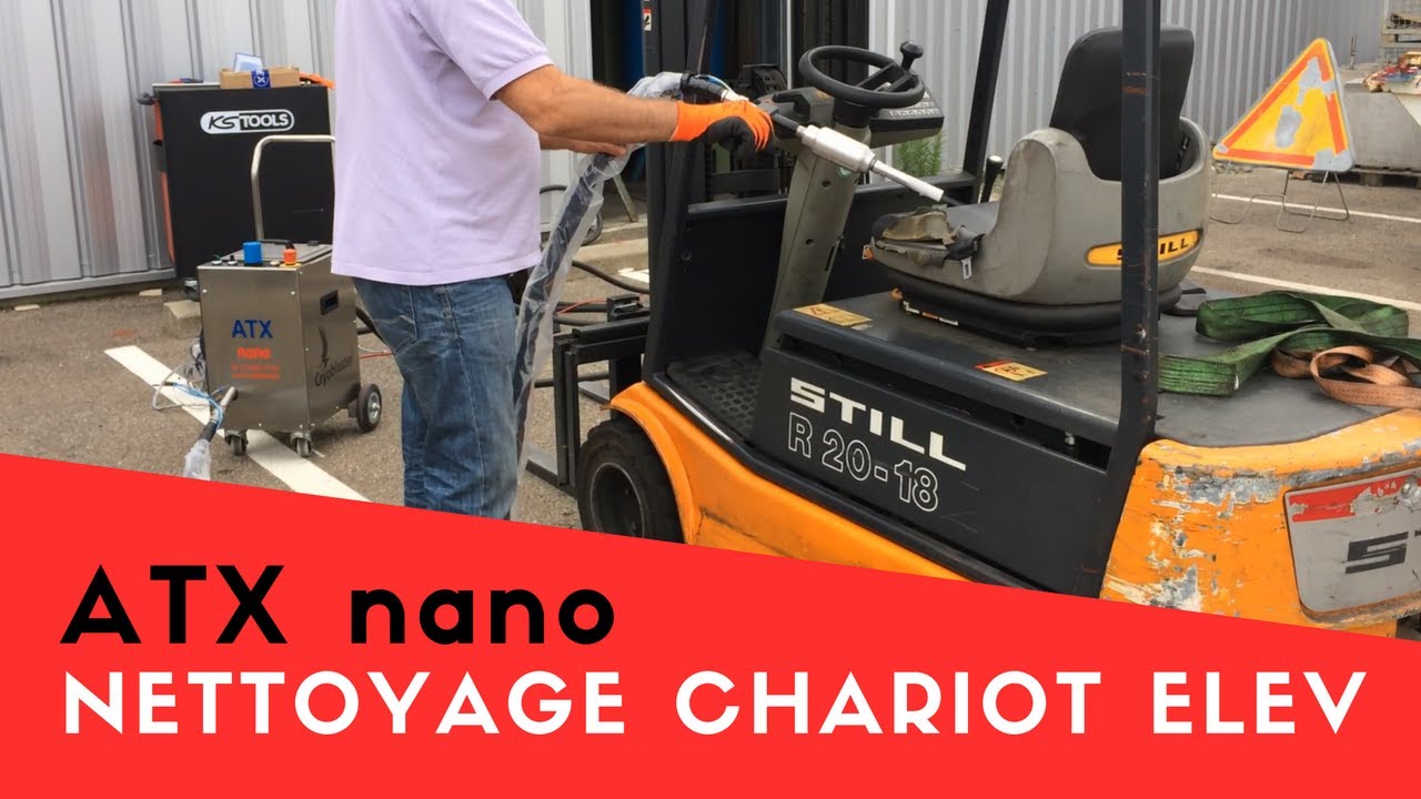 Nettoyage cryogénique - Nettoyage chariot élévateur - ATX nano - YouTube