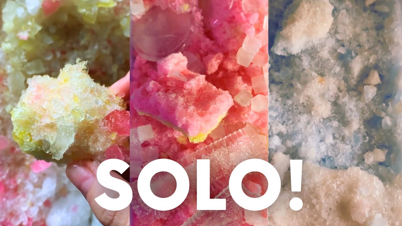 (SOLO) Colourful Ice | Crushed Ice & Crunchy Ice #asmr #iceeating # ...