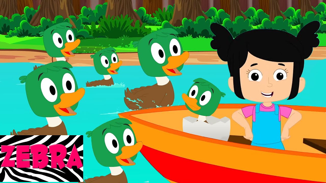 Ducks Song | Five Little Ducks | Zebra Nursery Rhymes and Kids Songs ...