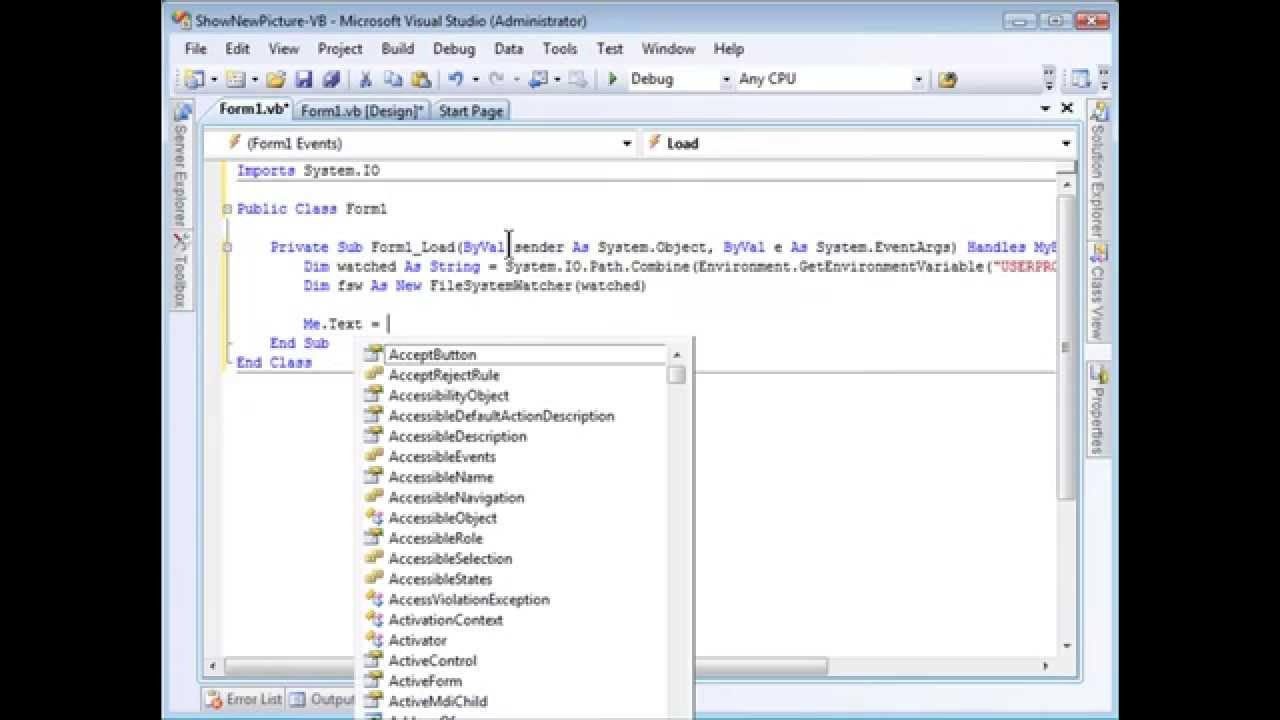 Using Filesystemwatcher In Visualbasic Youtube