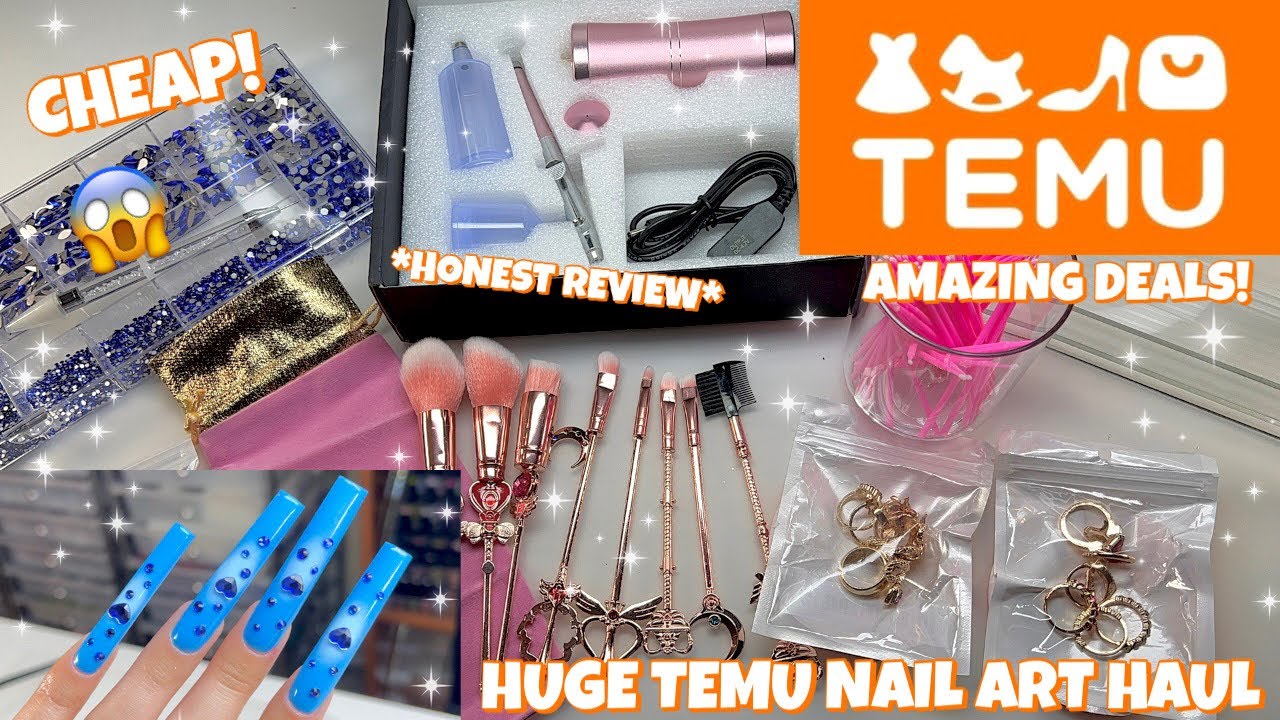 TRYING AFFORDABLE NAIL SUPPLIES FROM TEMU | HUGE NAIL ART HAUL WITH ...