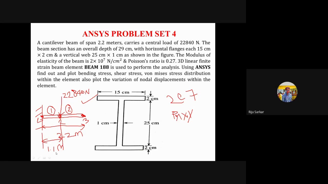 Bending & Shear Stress Analysis of an I Section Cantilever beam in ...