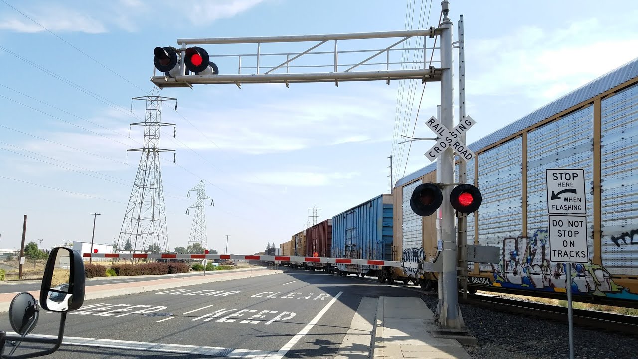 Power Inn Road Railroad Crossing, UP 5619 Manifest Southbound ...