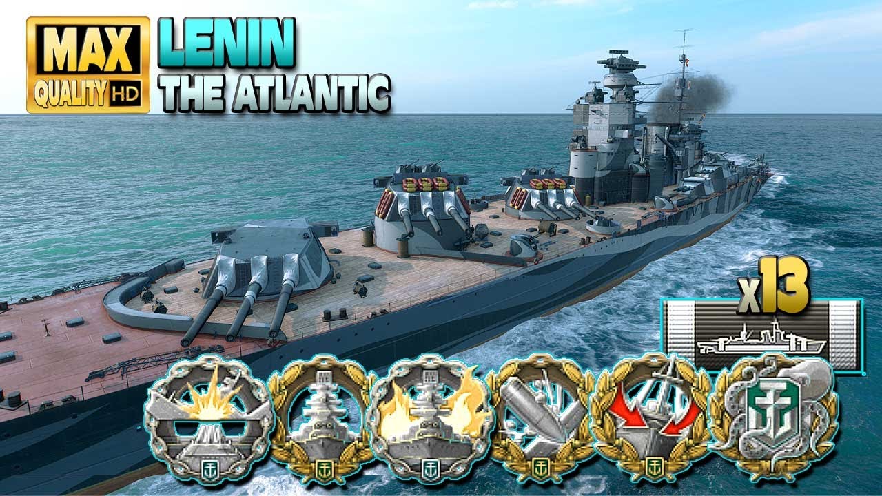 Battleship Lenin: MVP in tier 10 battle - World of Warships - YouTube