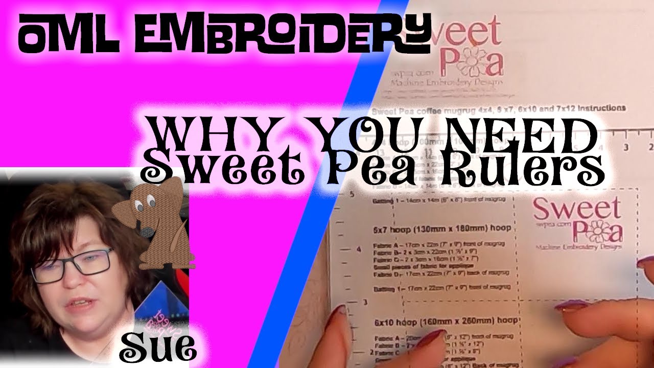 OML Embroidery:SWEET PEA machine embroidery rulers! FAST ITH mug rug ...