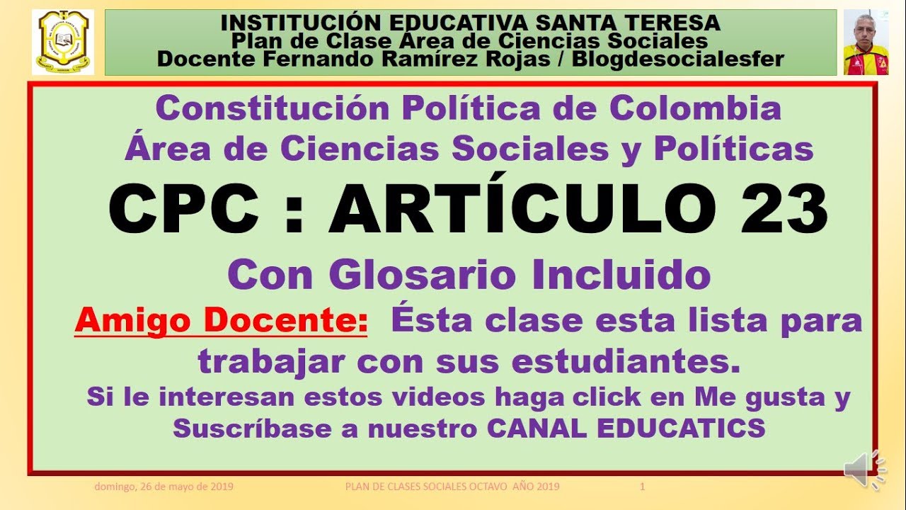 Constitución Política de Colombia Articulo #23 Derecho de Petición ...
