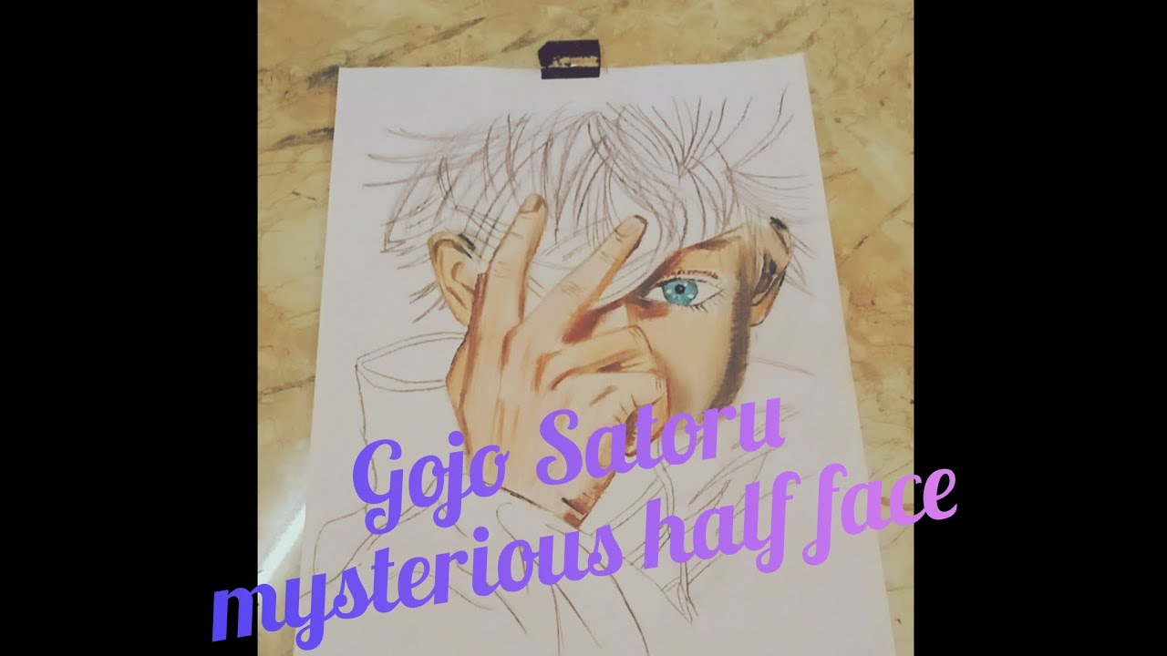 “Gojo Satoru Drawing || mysterious Half face " Gojo Satoru iconic pose ...
