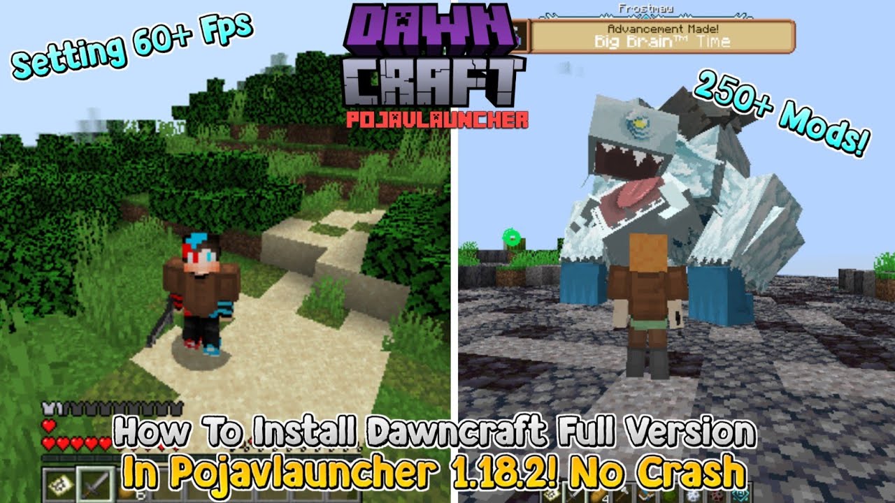 Modpack Dawncraft Full Version PojavLauncher 1.18.2 No Crash! 60+ Fps! Cara Install - YouTube
