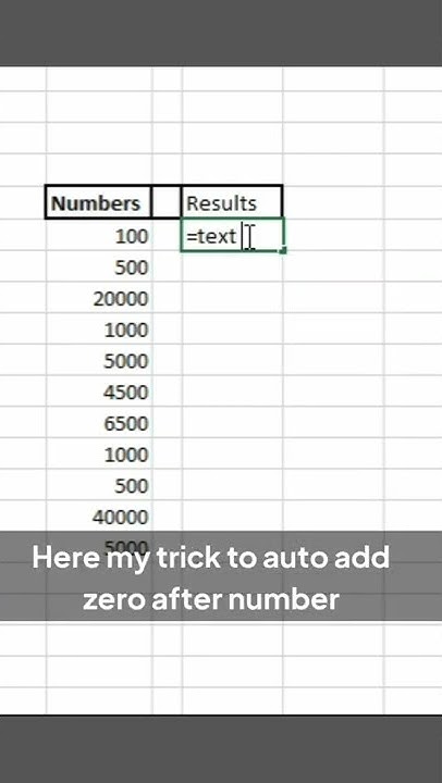 Learn excel with simple tricks - Add zero before number | #excel #shorts - YouTube