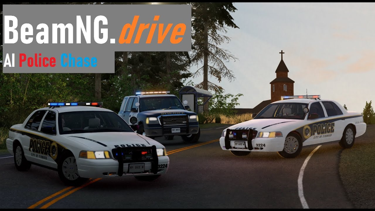 BeamNG.drive - Rural Police Chase with Traffic & Ford Crown Vic - YouTube