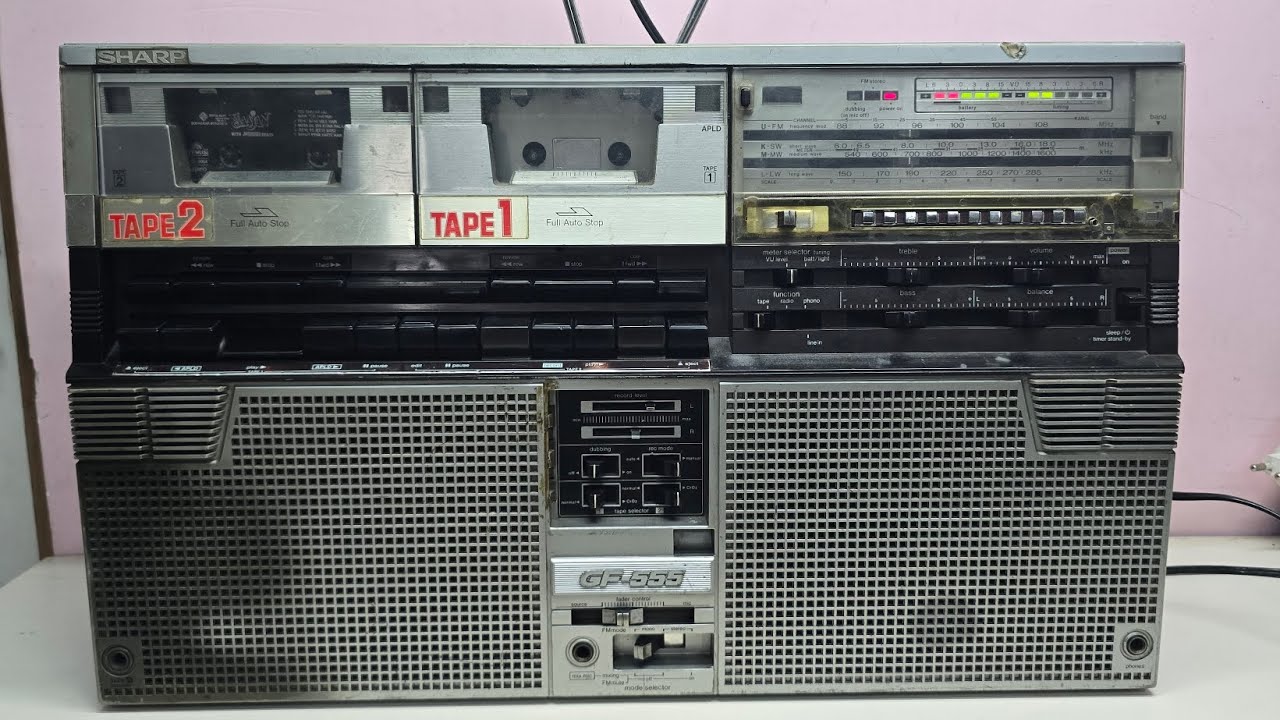 SHARP GF-555 RADIO AND DOUBLE CASSET RECORDER MO. 9427322171 - YouTube