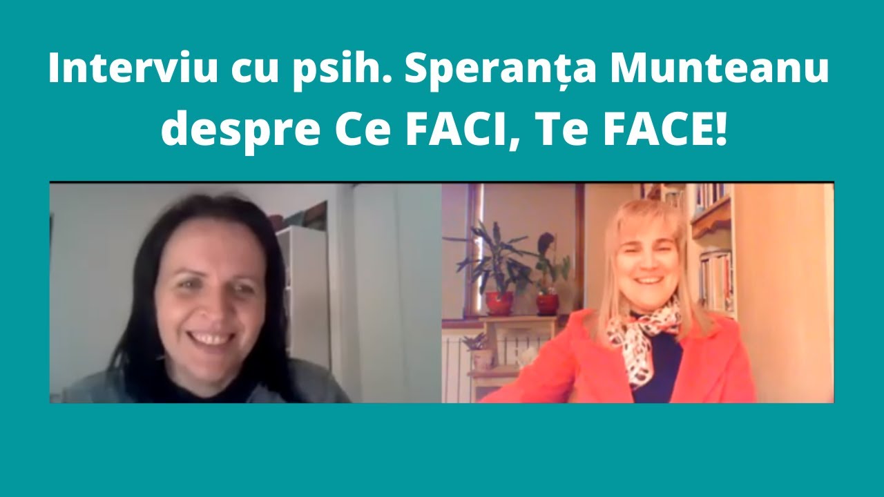 CeFACITeFACE. Interviu cu psih Speranta Munteanu - YouTube