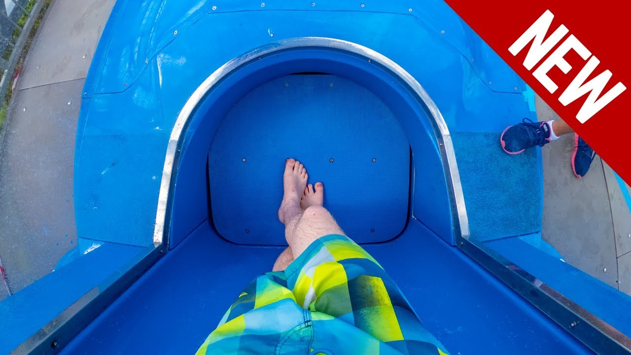 Looping Rocket TRAPDOOR Water Slide [NEW] Aquatopia Prairiewood - YouTube