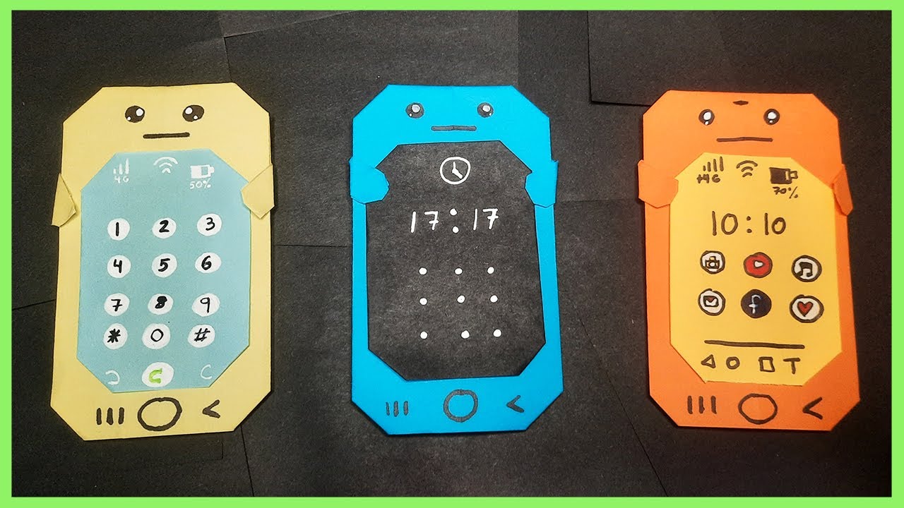 ⩥ COMO HACER UN TELEFONO DE PAPEL - YouTube