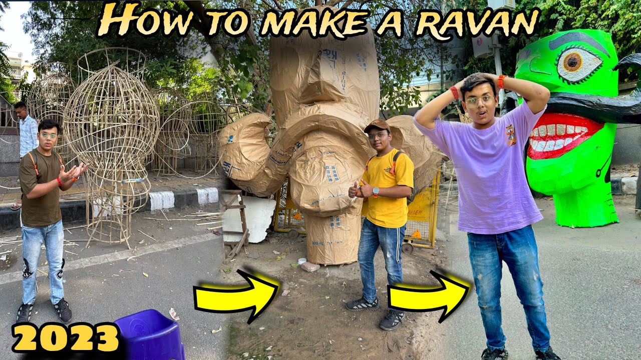 How to make a ravan in 2023 | ravan making | ravan face making | delhi ...