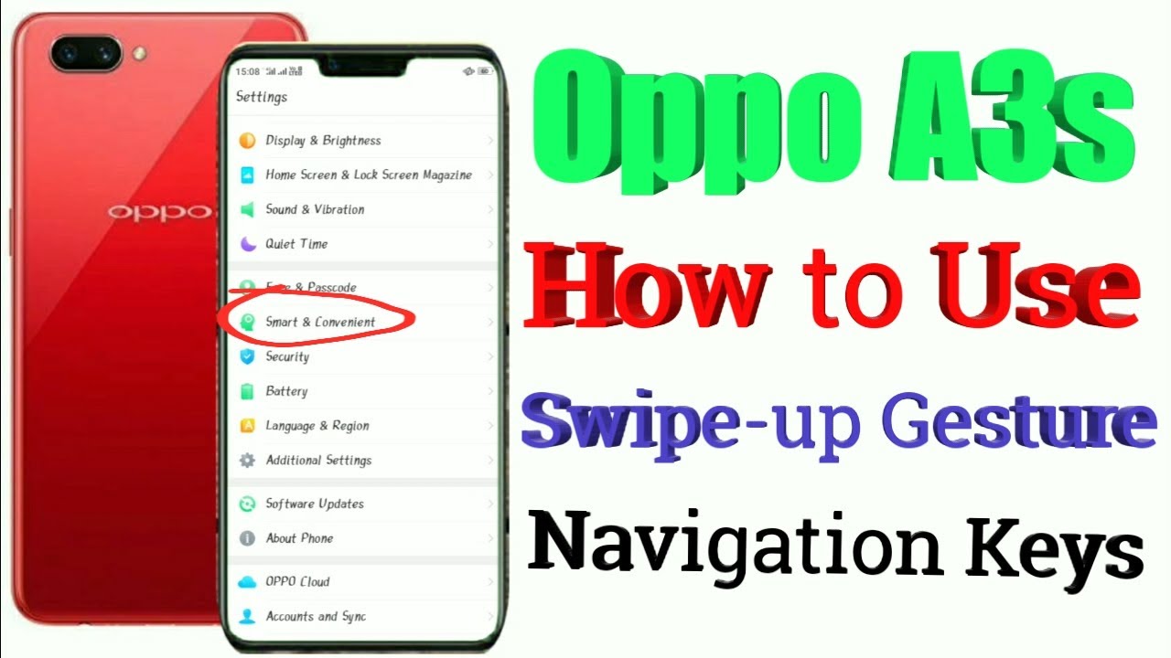 Oppo A3s Android phone me swipe-up Gesture navigation key kaise use ...