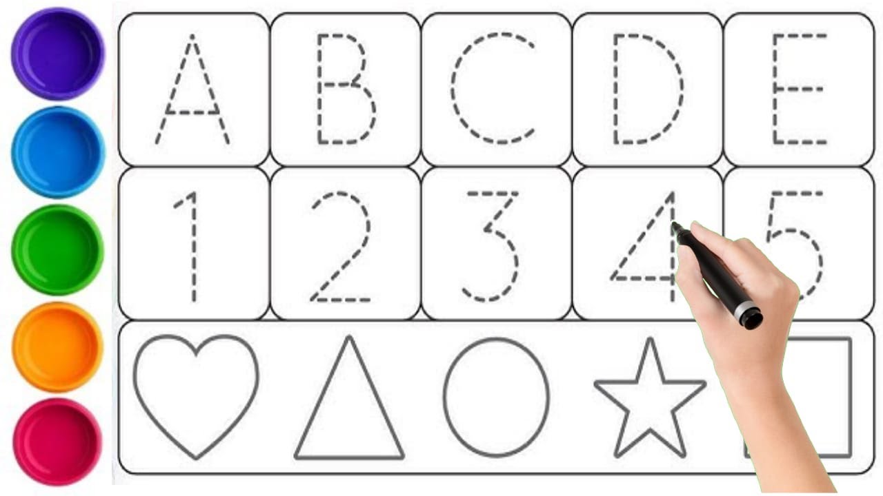 Learn ABCD Alphabets and numbers counting 123.Shapes for kids and ...