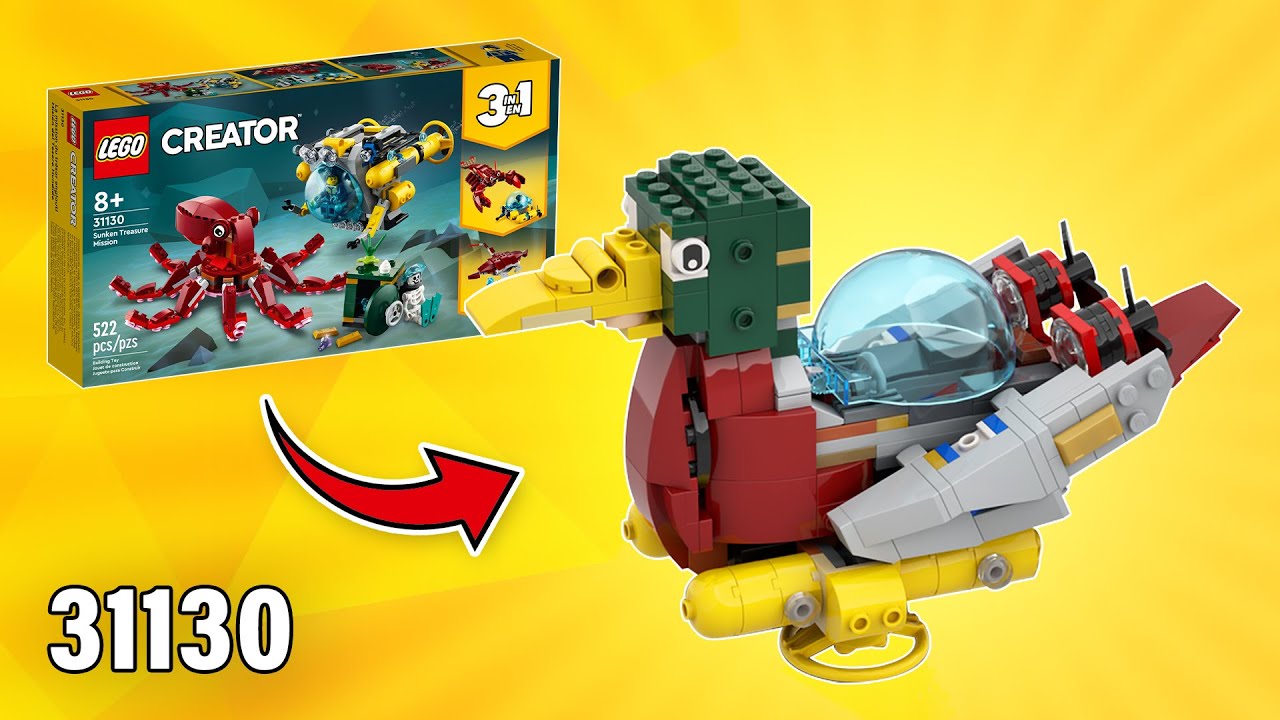 LEGO Creator Duck Submarine MOC (293 pcs)[31130] Alternate Build for ...
