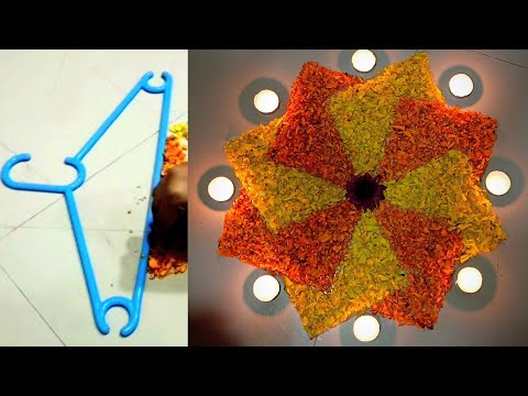 Flower Rangoli Design | Easy Phoolon Ki Rangoli | Rangoli Designs With ...