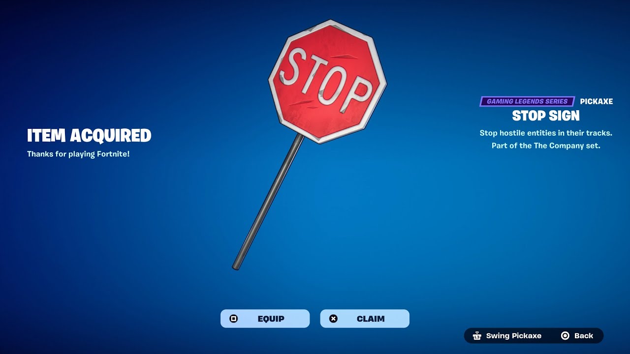 How To Get Stop Sign Pickaxe NOW FREE In Fortnite (Unlocked Stop Sign ...