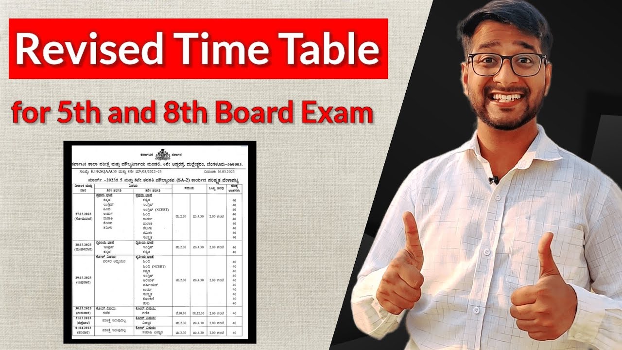 Revised Time Table for Class 5th and 8th Board Exam || by Aj Shaikh ...