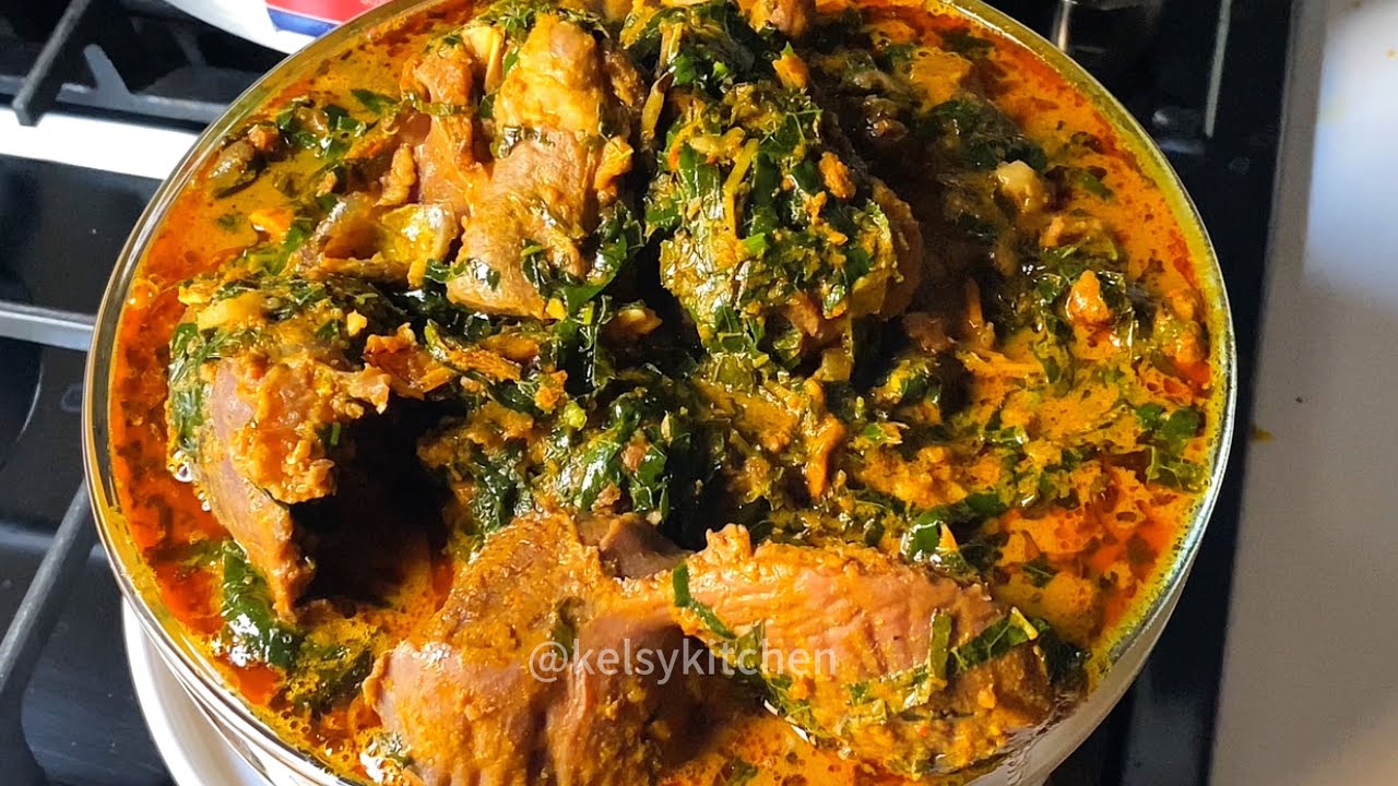 How to cook a very delicious NIGERIAN BANGA STEW // OFE AKWU recipe ...