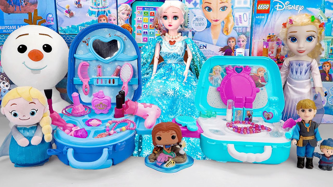 Unboxing Disney Frozen Toys Series ASMR | Elsa's Blue Makeup Toy ...
