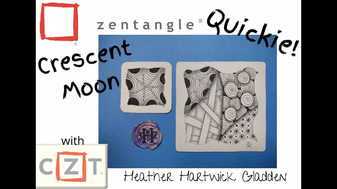 Zentangle® Quickie: Crescent Moon - YouTube