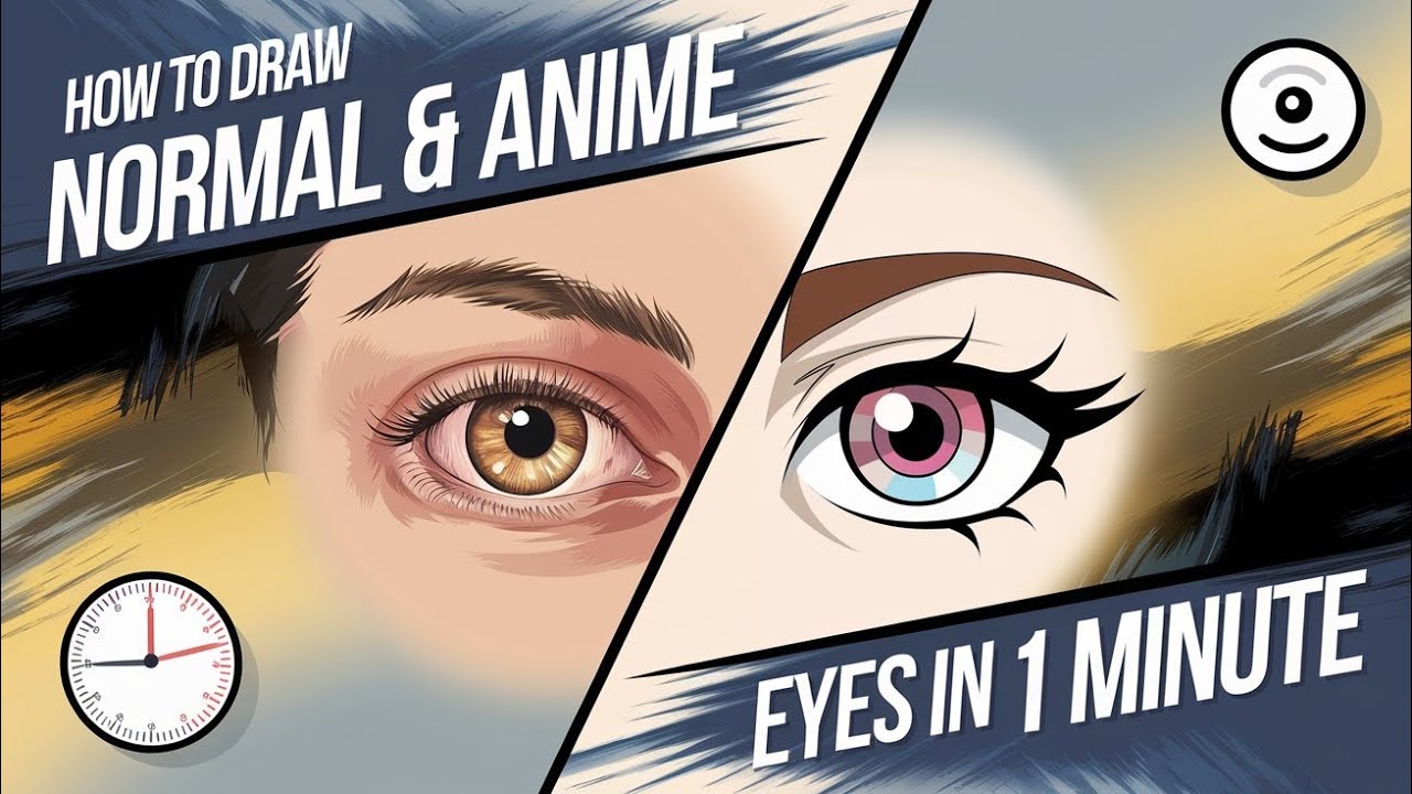 How to draw normal and anime eyes in a minute👍#art #radhekrishna # ...