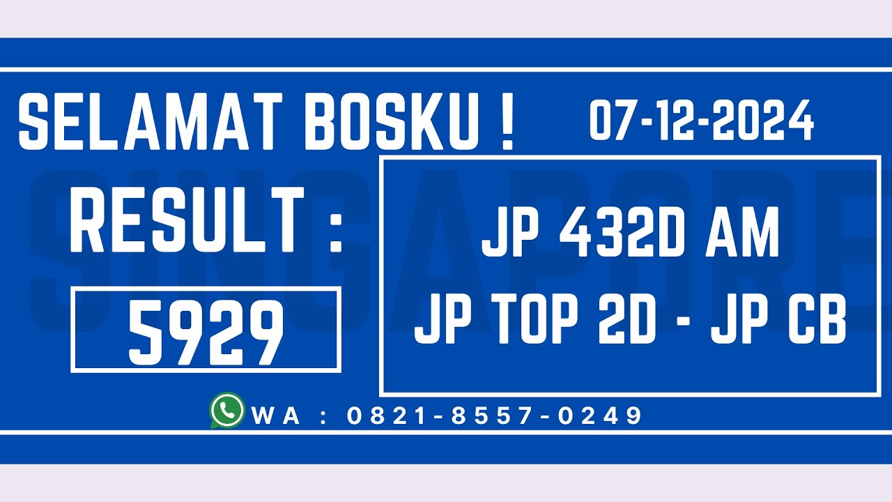 Prediksi SGP 07 DESEMBER 2024 Akurat | SGP Hari Ini Bersama SGP HUNTER ...